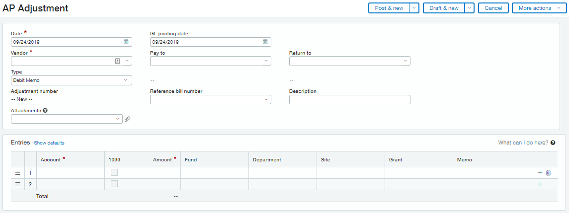 Sage Intacct | Using AP/AR Account Adjustments